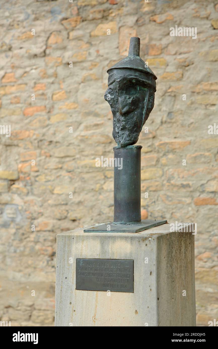 Sculpture Head of a Jew by Wolf Spitzer 1984, Judenhof, SchUM, Speyer ...