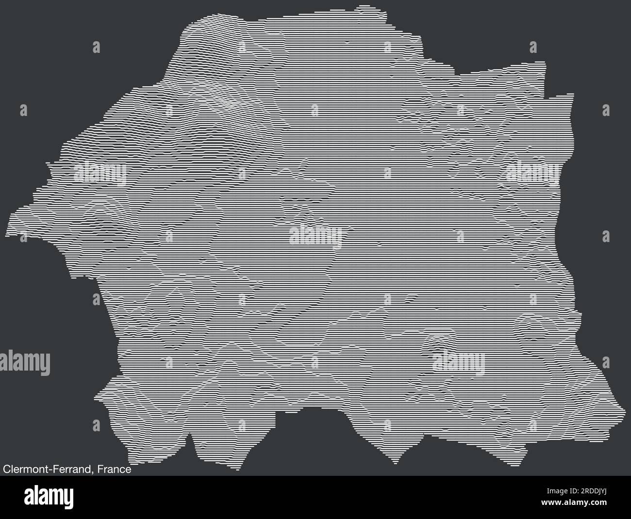 Topographic relief map of CLERMONT-FERRAND, FRANCE Stock Vector Image ...