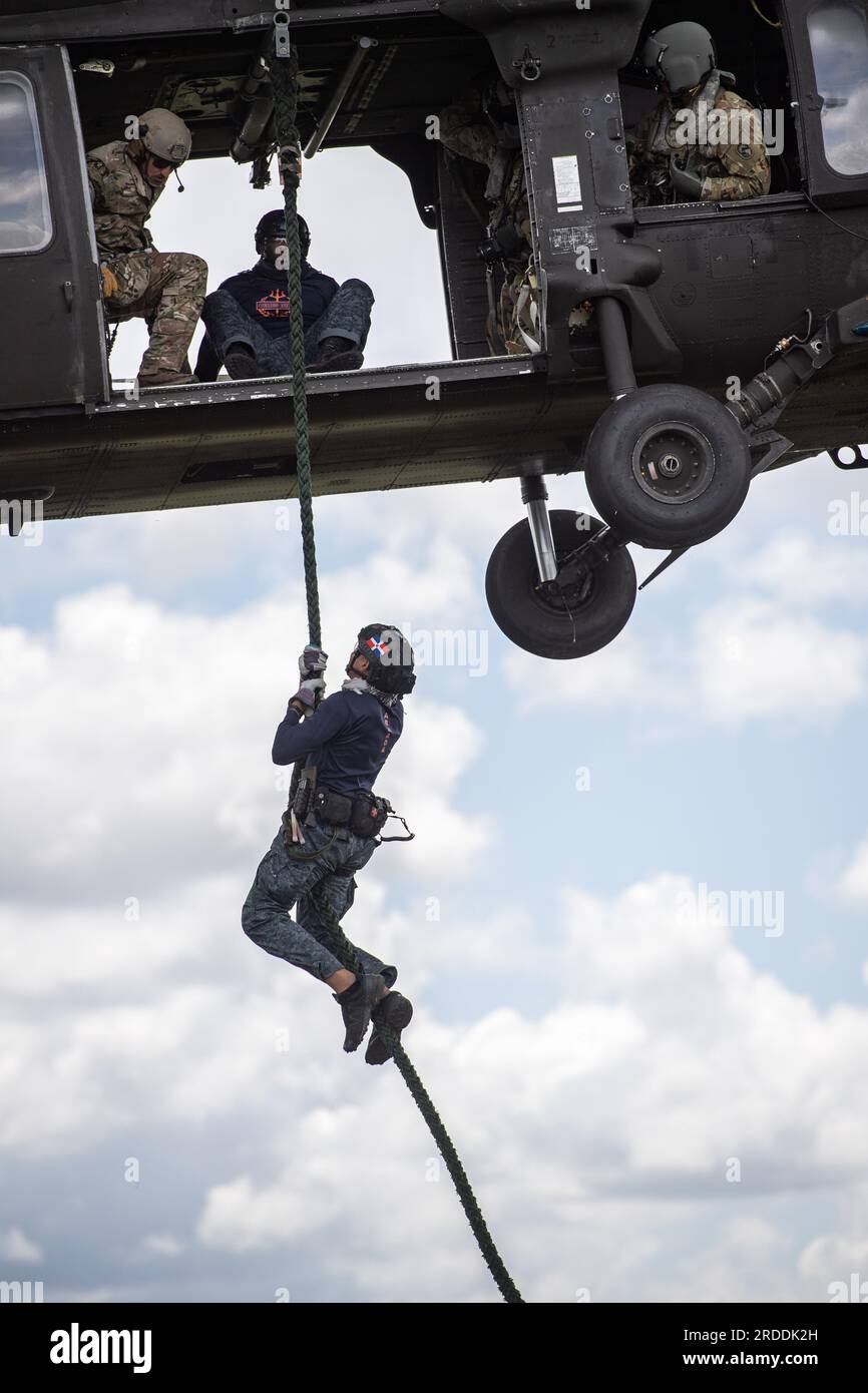 During a joint exercise, military members from seven countries (Guyana ...