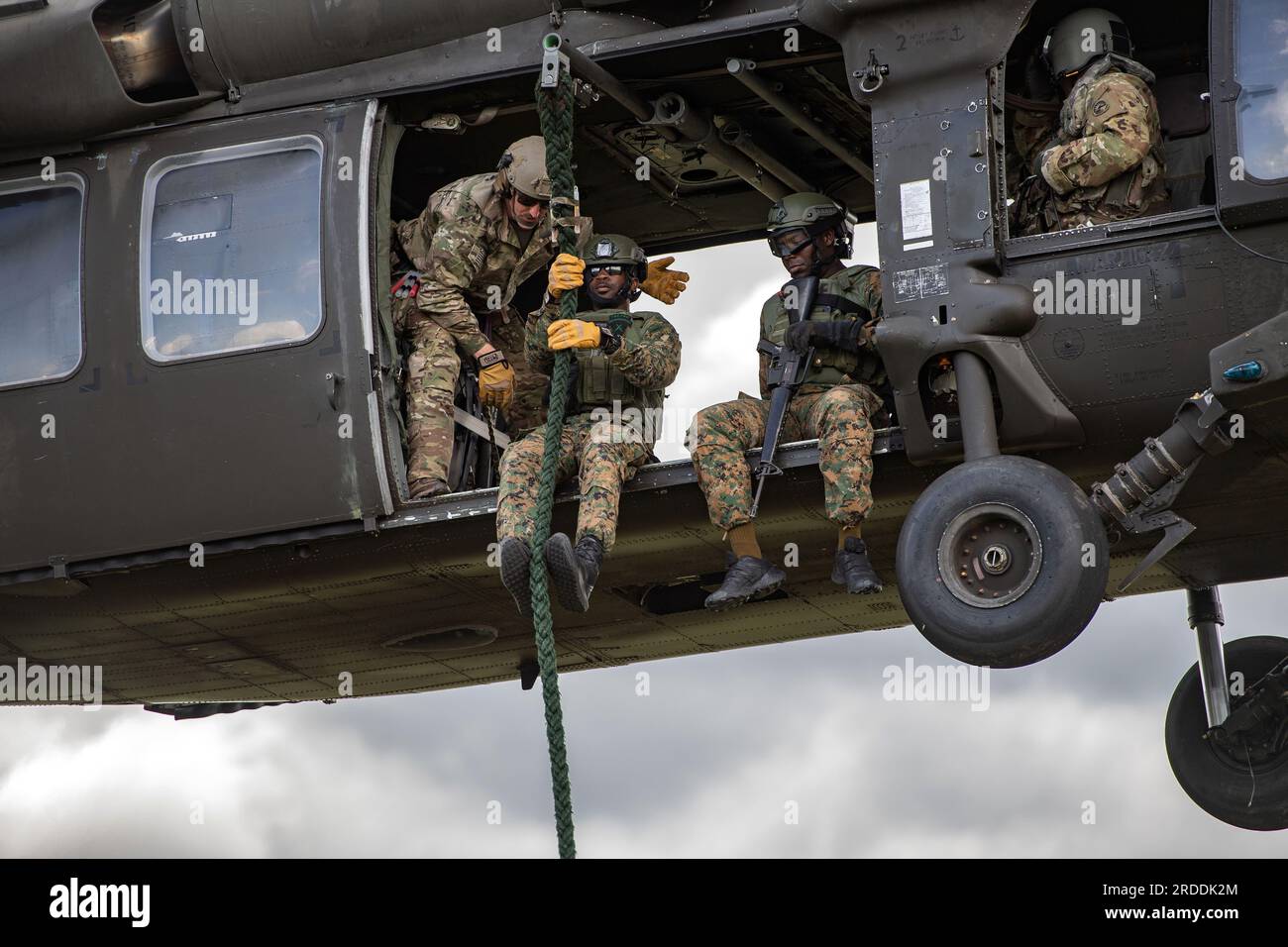 During a joint exercise, military members from seven countries (Guyana ...