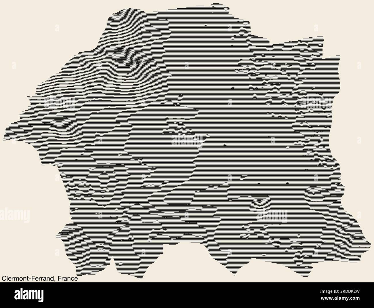 Topographic relief map of CLERMONT-FERRAND, FRANCE Stock Vector Image ...