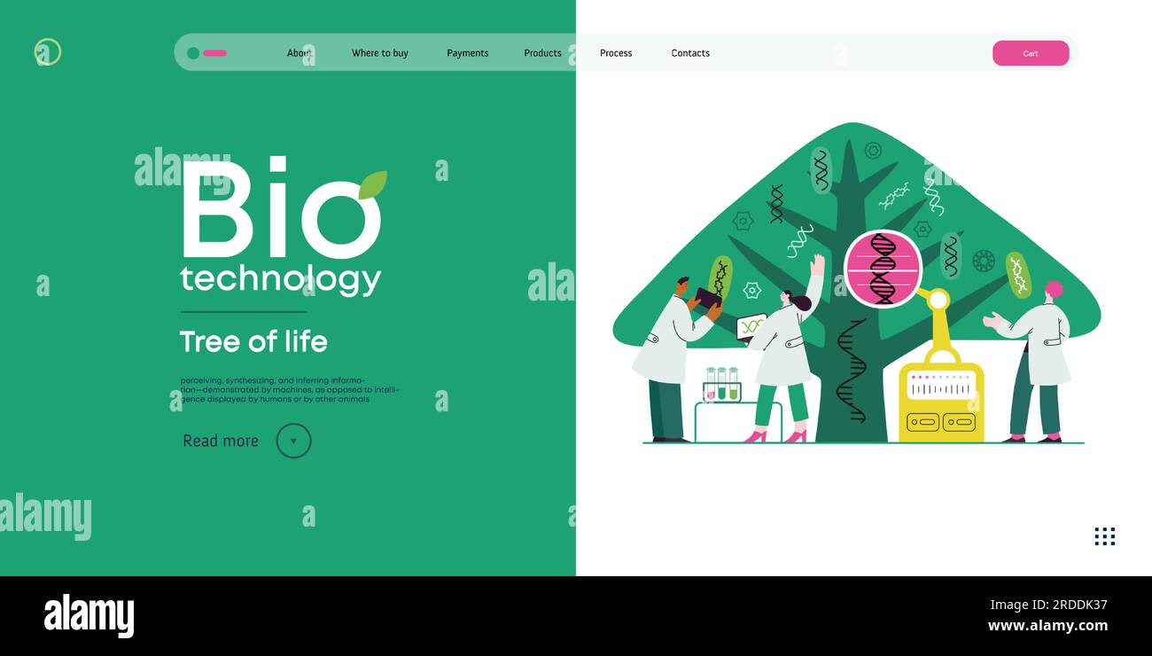 Bio Technology, Tree of life - modern flat vector concept illustration ...