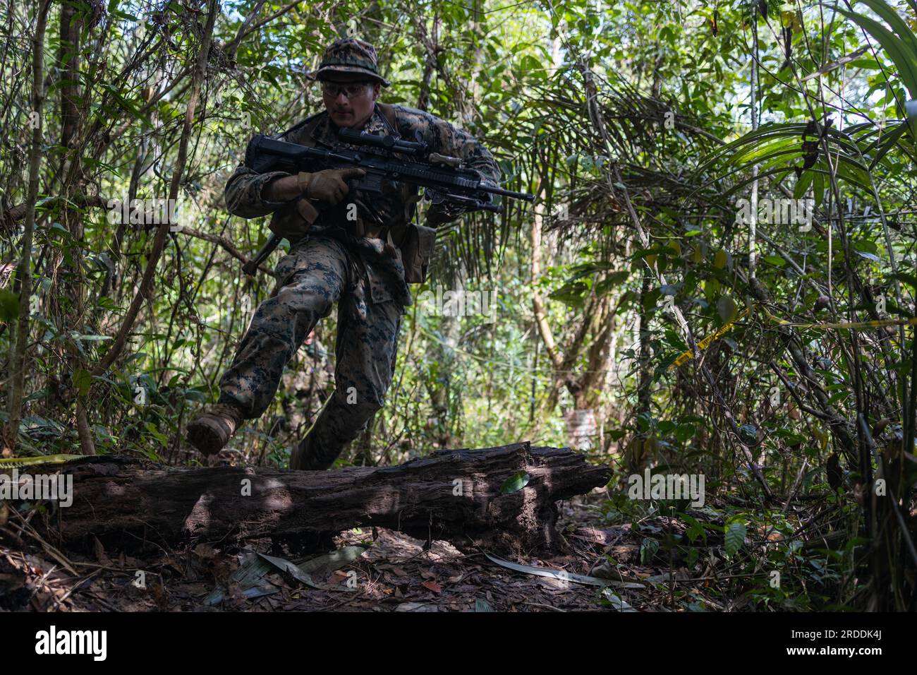 U.S. Marine Corps Lance Cpl. Miles Simpson, a rifleman with Fox Company ...