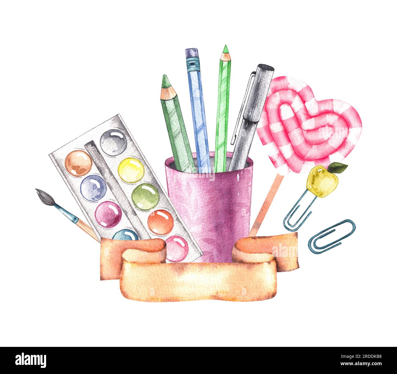 Back to school stationery group isolated on white background ...