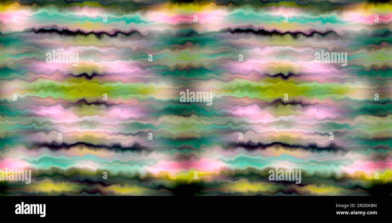Vibrant tie dye wash seamless border. Blurry fashion effect summer ...
