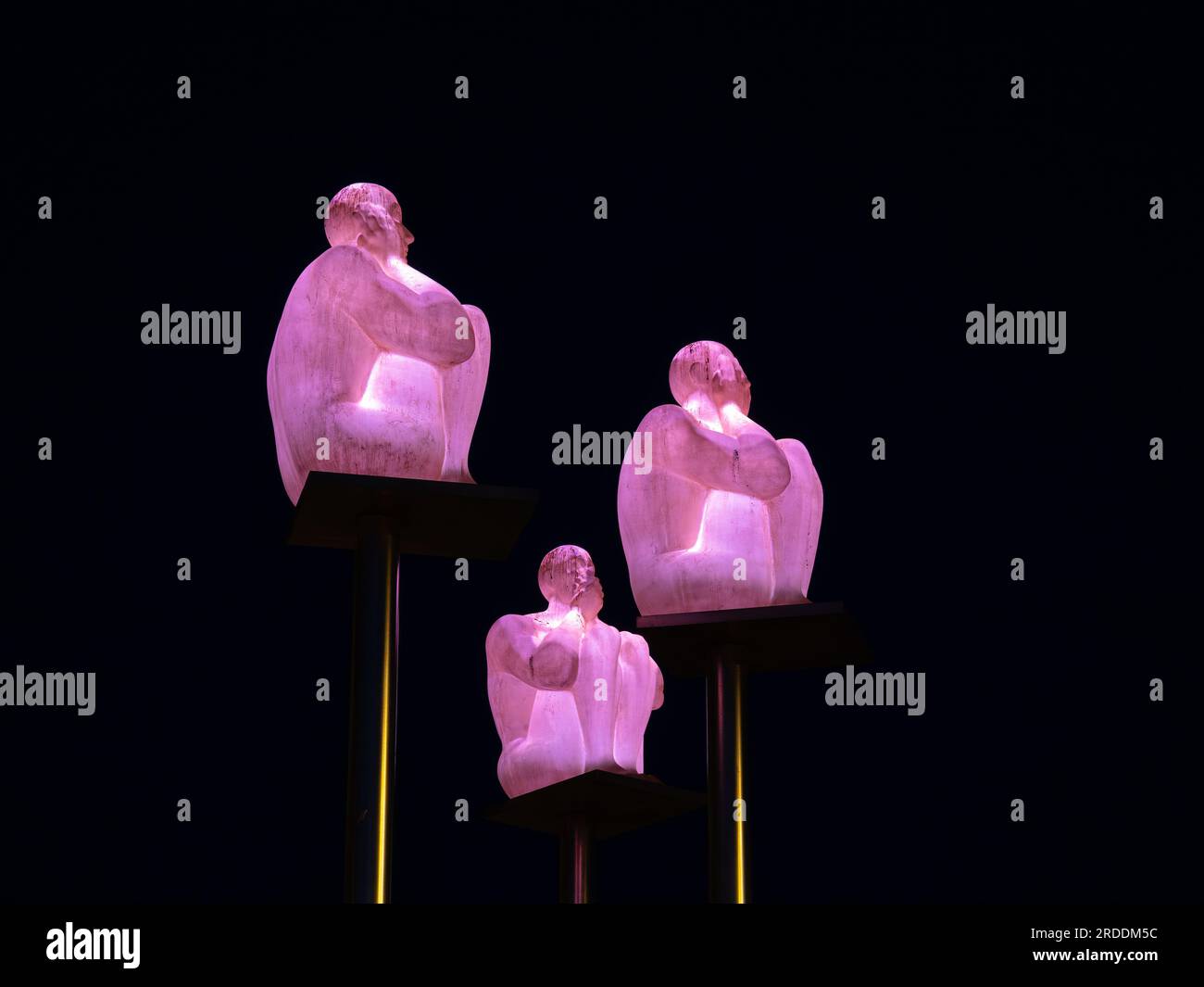 Goteborg, Sweden - May 30, 2023: Three wise men statues by night on ...