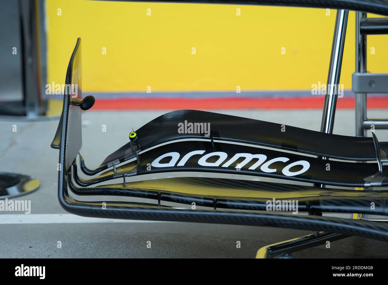 Budapest, Hungary - 20 JULY 2023, Front wing, detail, Aston Martin ...