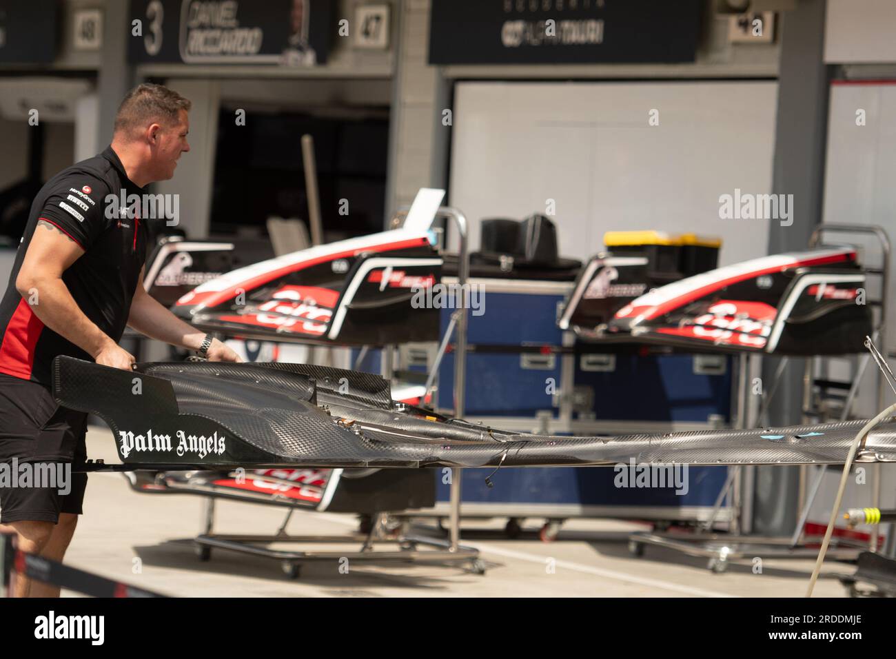 Budapest, Hungary - 20 JULY 2023, Floor aero detail, Front wing, detail ...