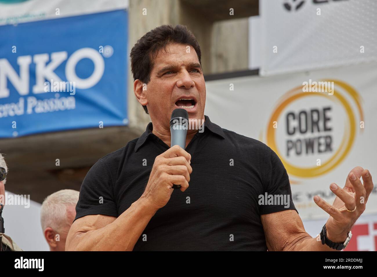 Venice, California, USA. 2nd Sep, 2013. Lou Ferrigno speaking at his ...