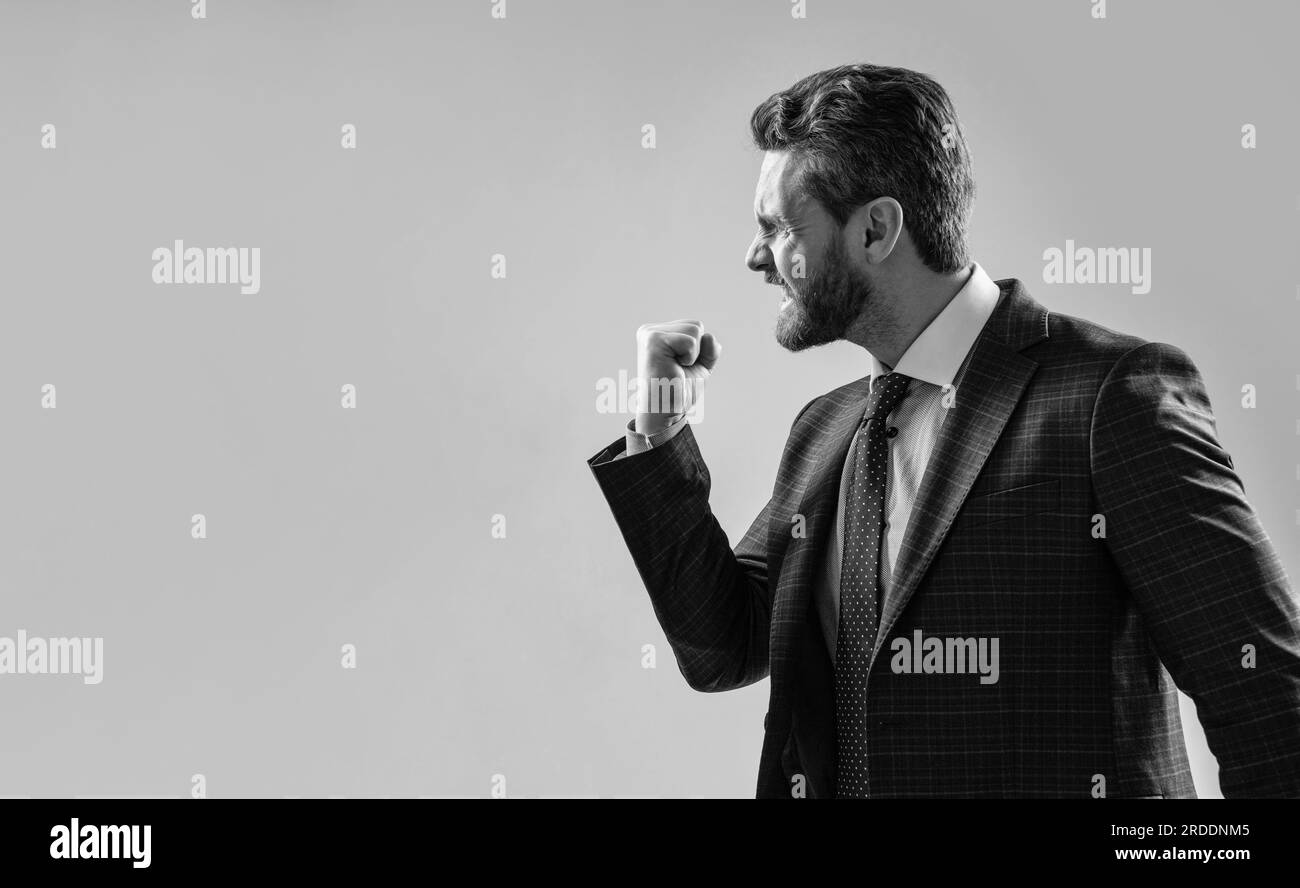 Man shaking fist angry Black and White Stock Photos & Images - Alamy