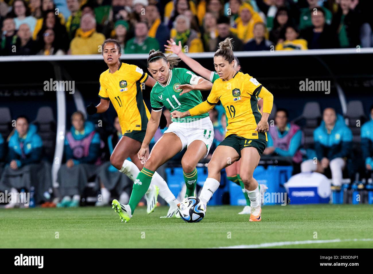 SYDNEY, AUSTRALIA - JULY 20: Katrina Gorry of Australia passes the ball ...