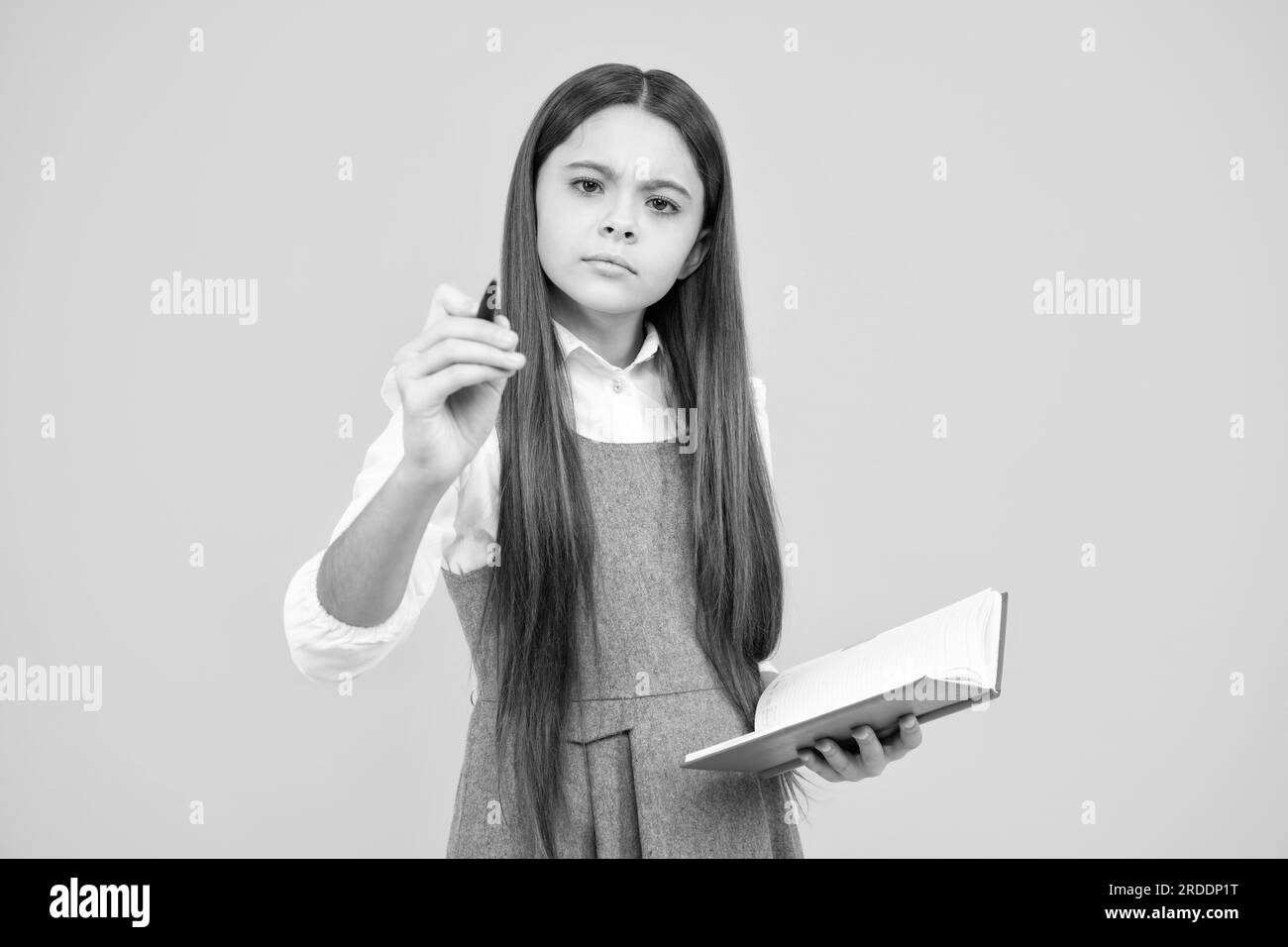 Teenager school girl study with books. Learning knowledge and kids ...