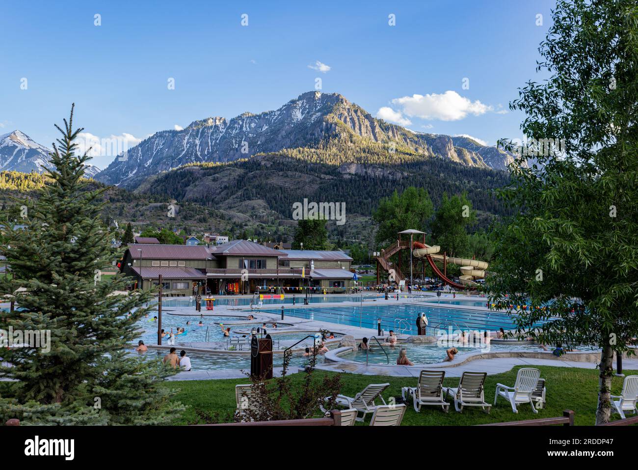 Sunny view of Ouray Hot Springs Pool and Fitness at Colorado Stock ...