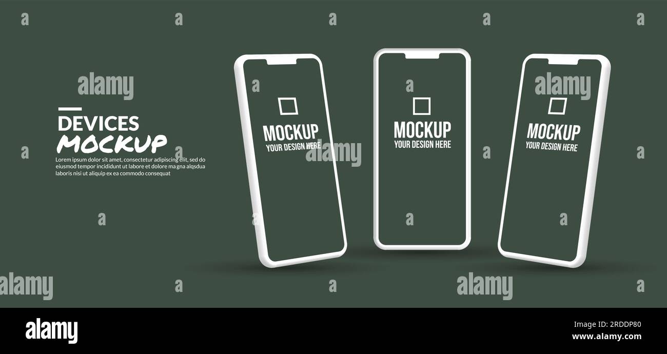 Minimal smartphone mockup with blank screen for app development and UX ...