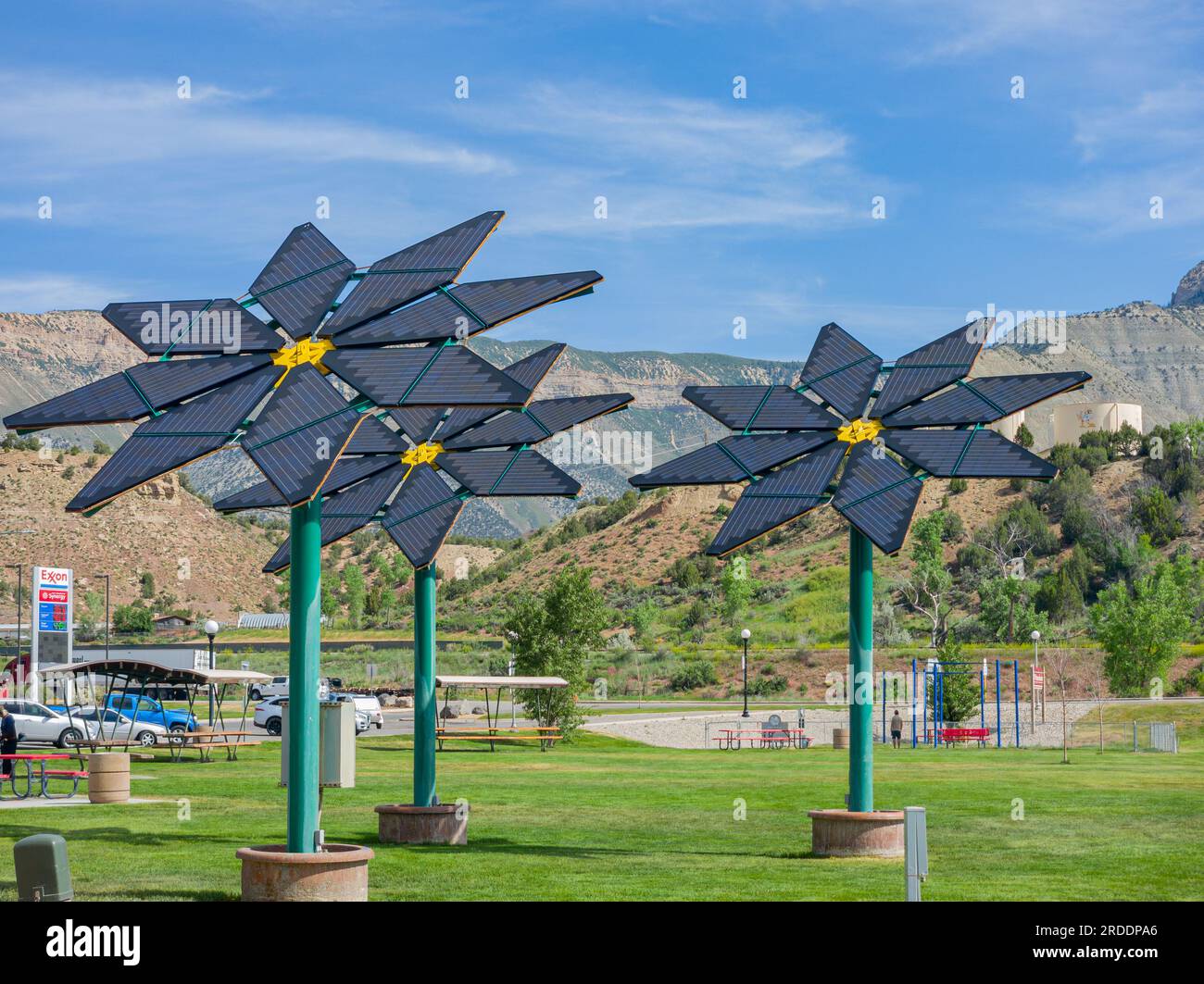 Colorado, MAY 28, 2023 - Sunny exterior view of The Parachute Rest Area ...