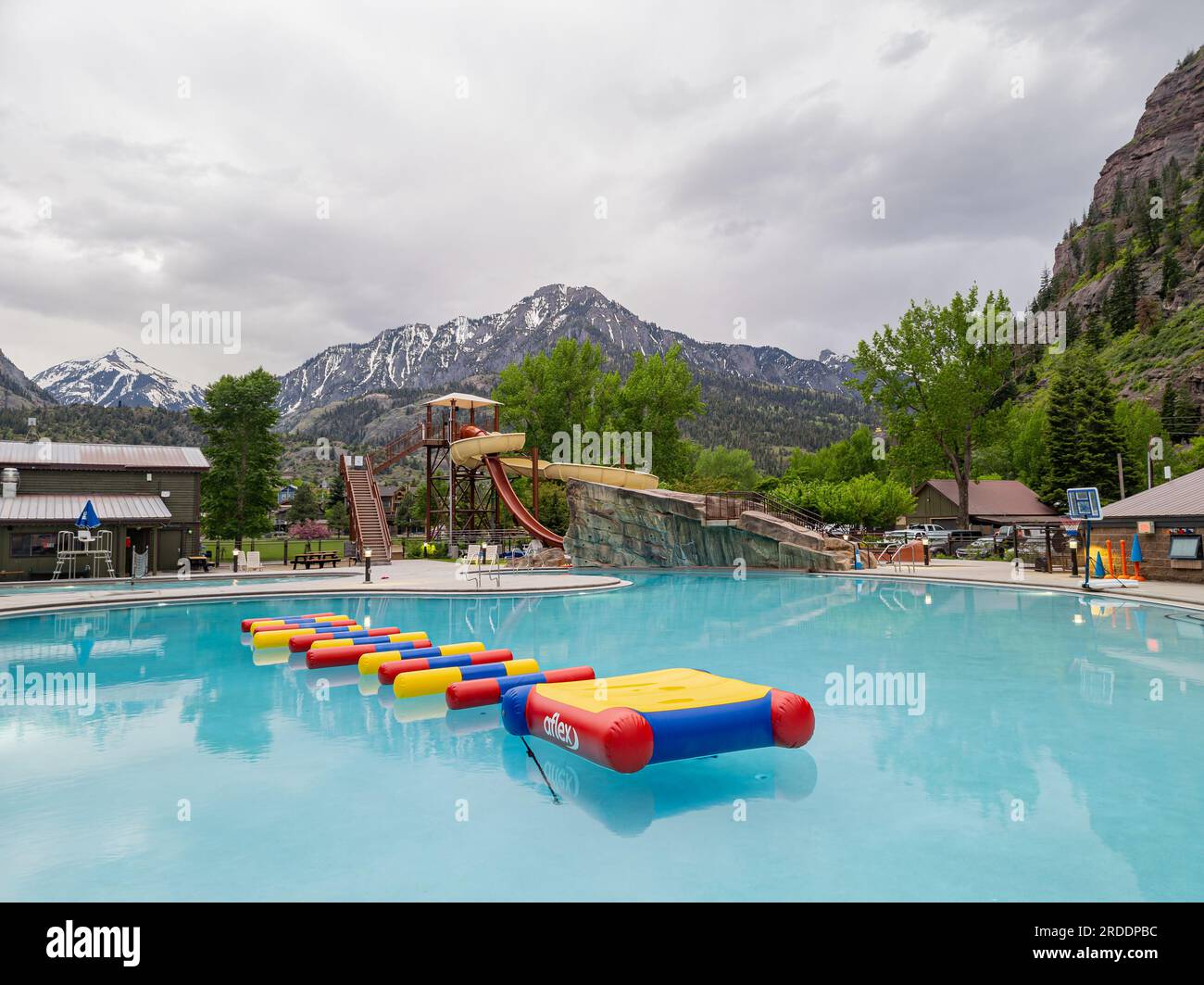 Colorado, JUN 5, 2023 - Daytime view of Ouray Hot Springs Pool and ...
