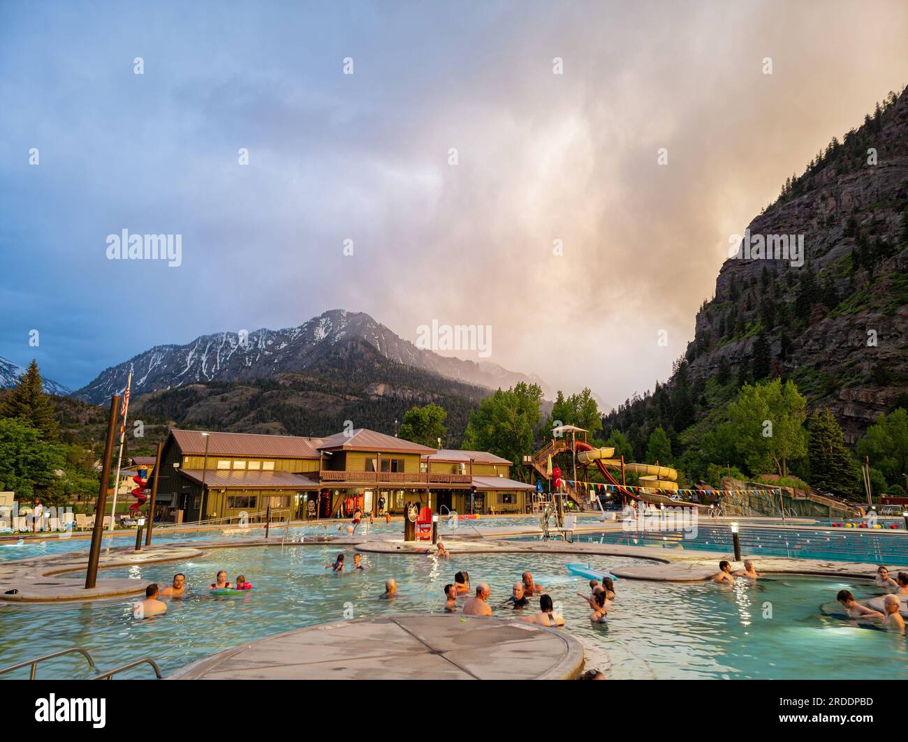 Colorado, JUN 5, 2023 - Daytime view of Ouray Hot Springs Pool and ...