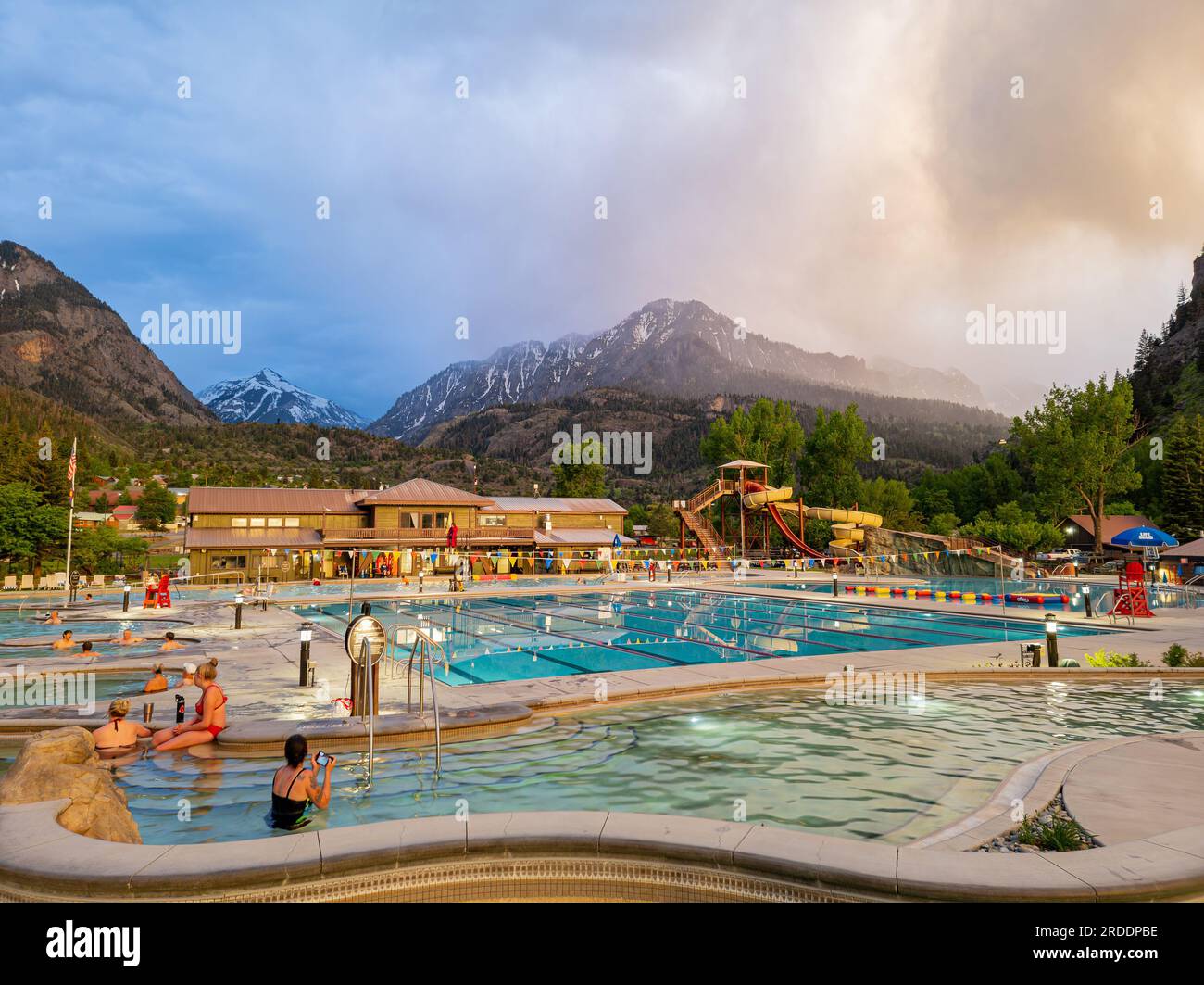 Colorado, JUN 5, 2023 - Daytime view of Ouray Hot Springs Pool and ...