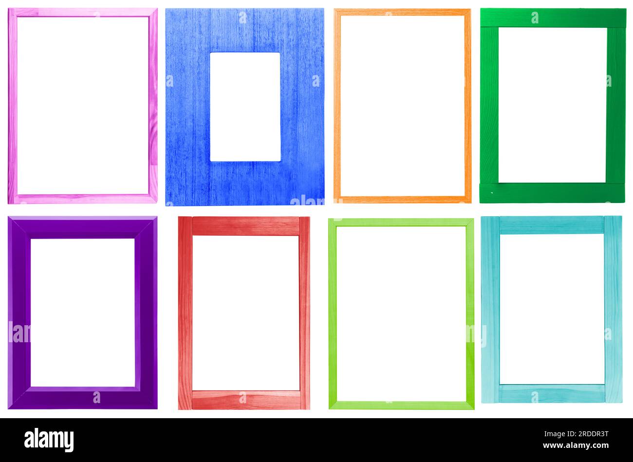 Collage with bright frames on white background Stock Photo - Alamy