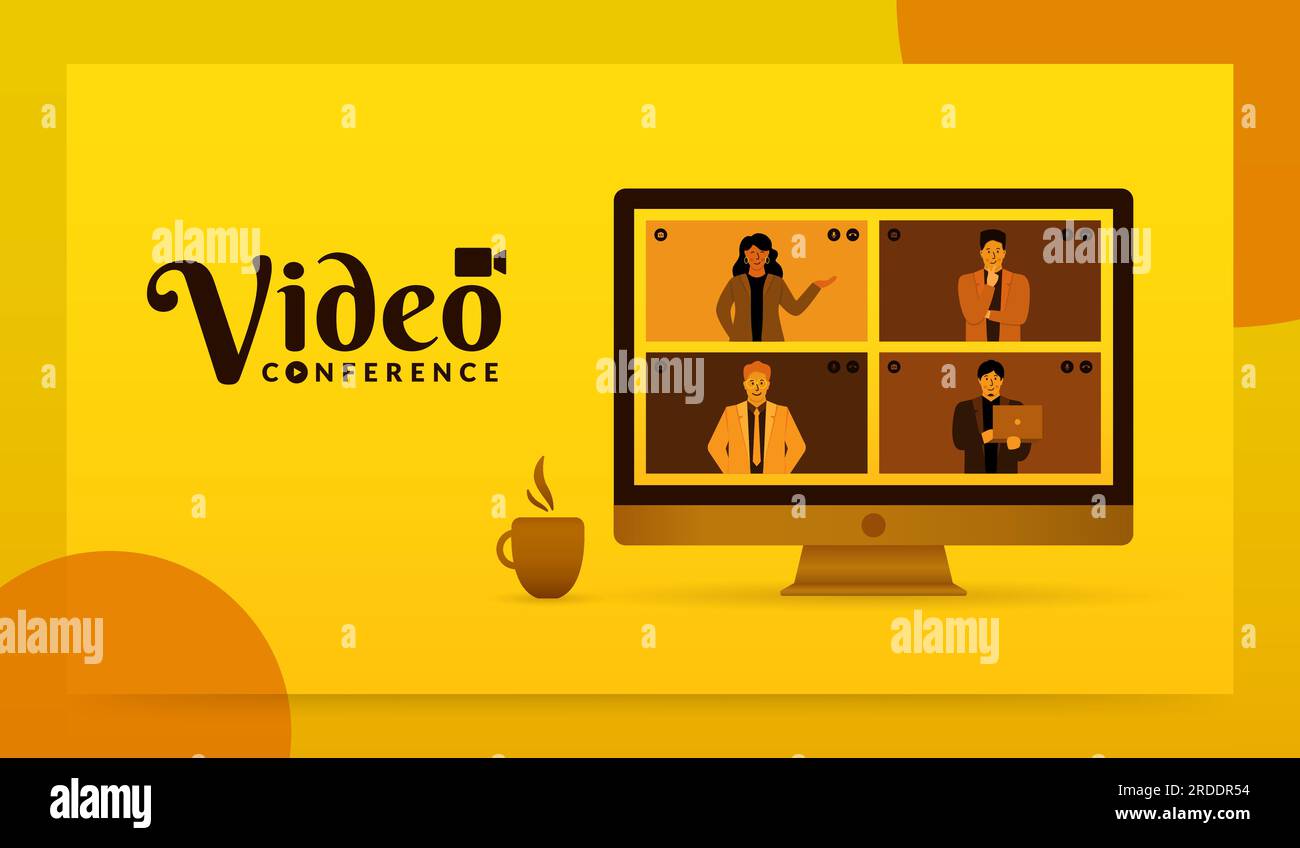 Video conferencing meeting Stock Vector Images - Alamy