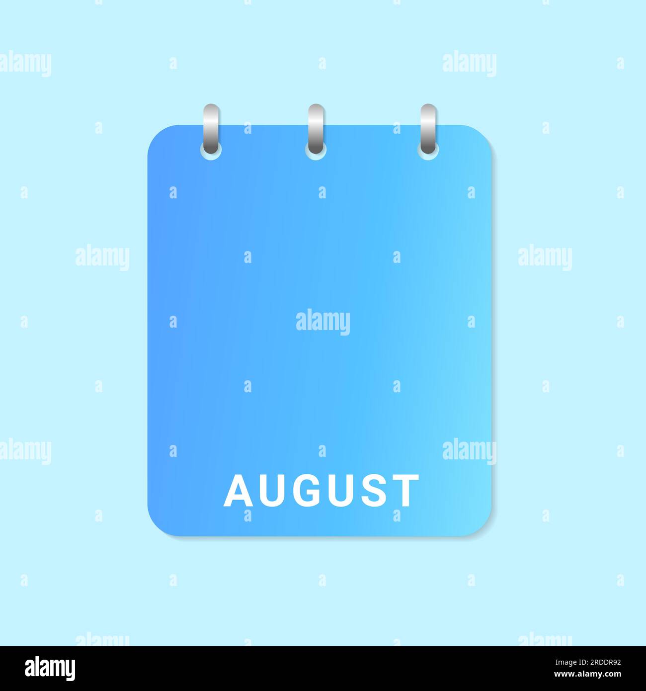 cover Daily calendar of August month on white paper note. vector Stock ...