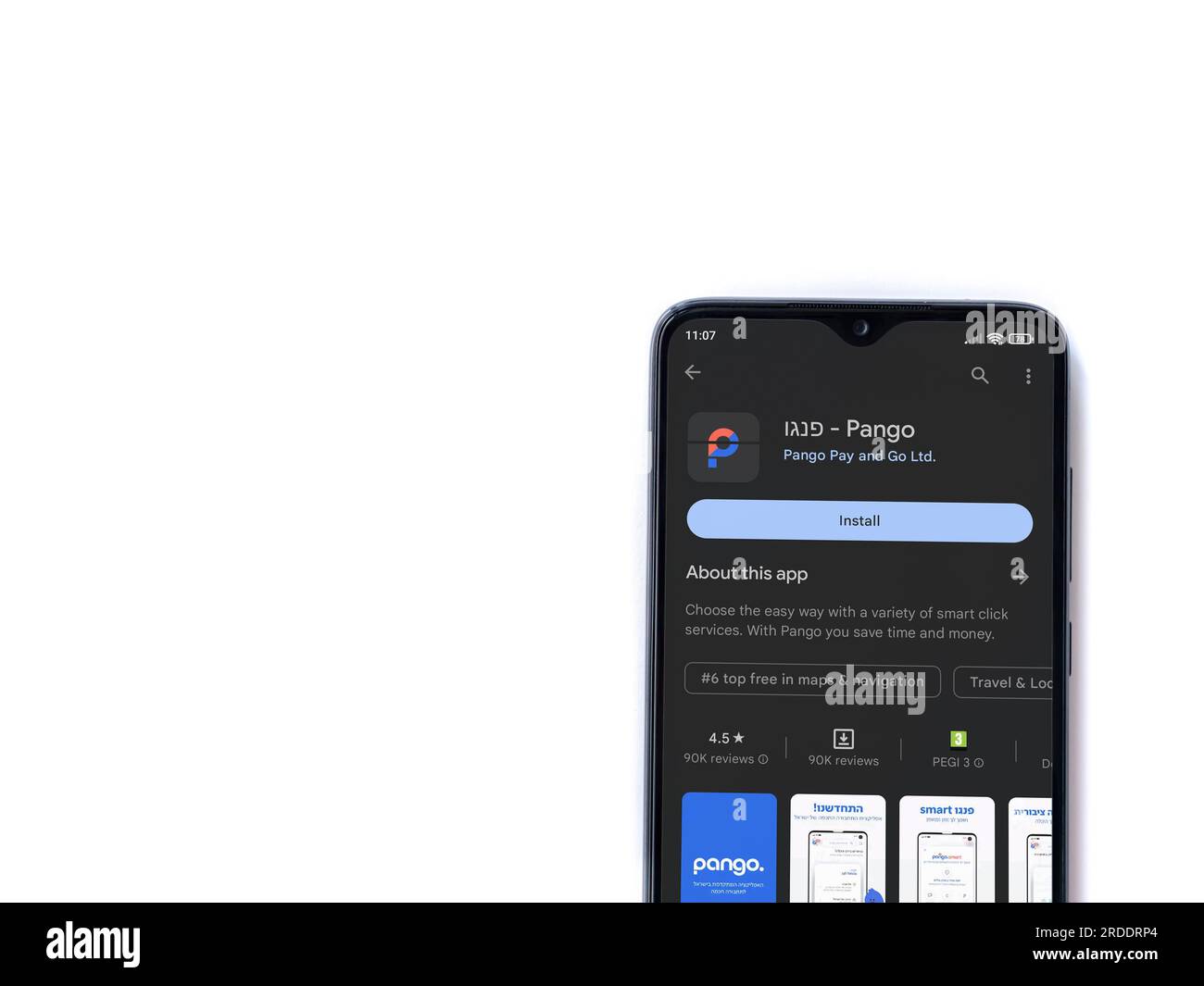 Lod, Israel - July 16,2023: Pango app play store page on smartphone on ...