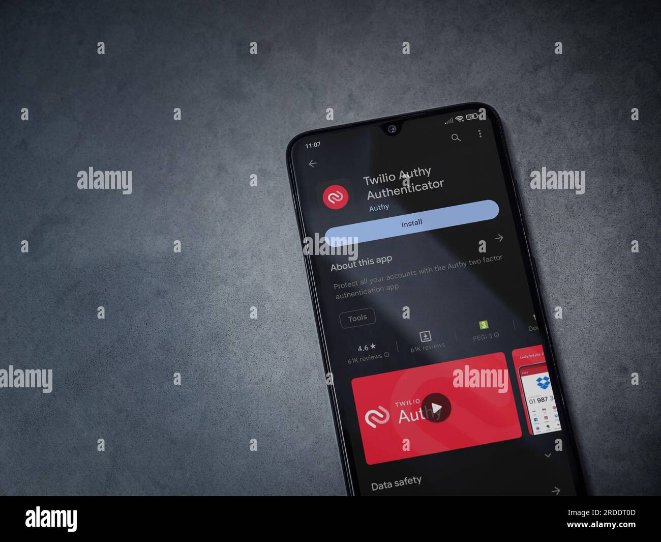 Lod Israel July 162023 Twilio Authy Authenticator App Play Store Page On Smartphone On A