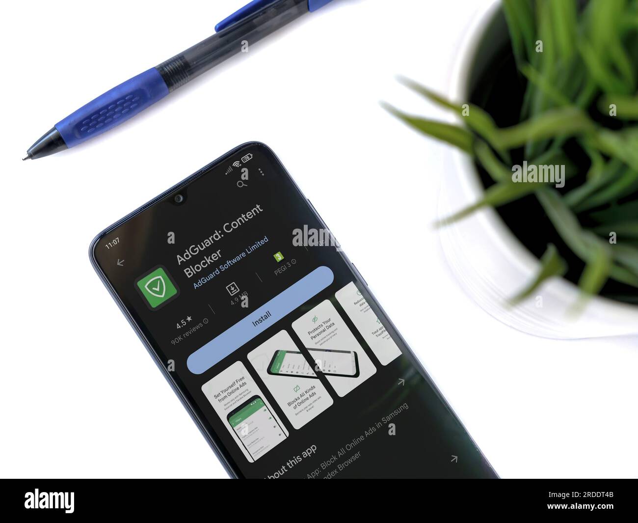 Lod, Israel - July 16,2023: Modern workspace with smartphone with ...