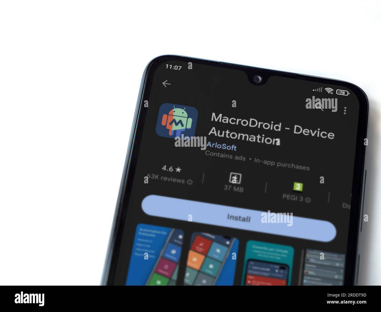 Lod, Israel - July 16,2023: MacroDroid app play store page on ...