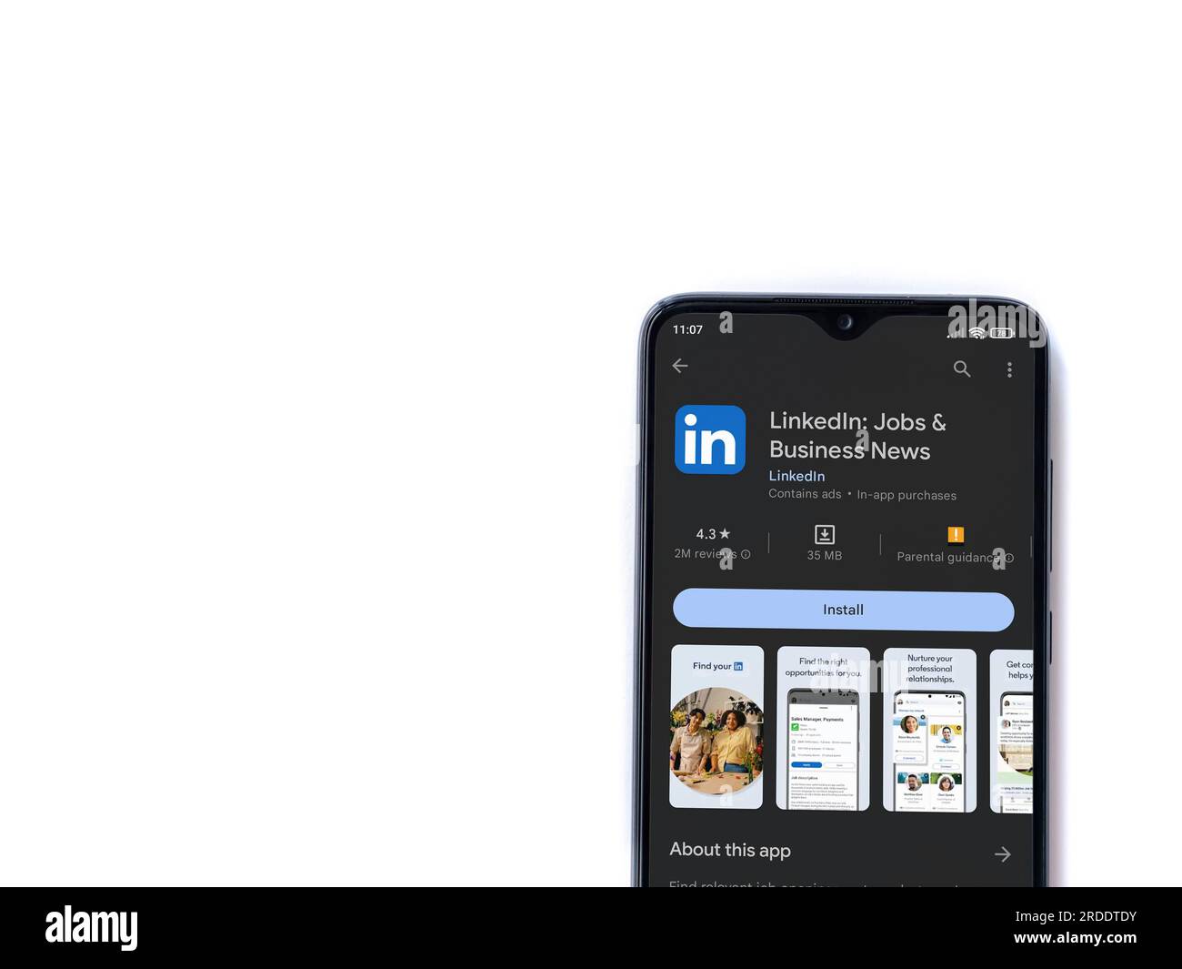Lod, Israel - July 16,2023: LinkedIn app play store page on smartphone ...