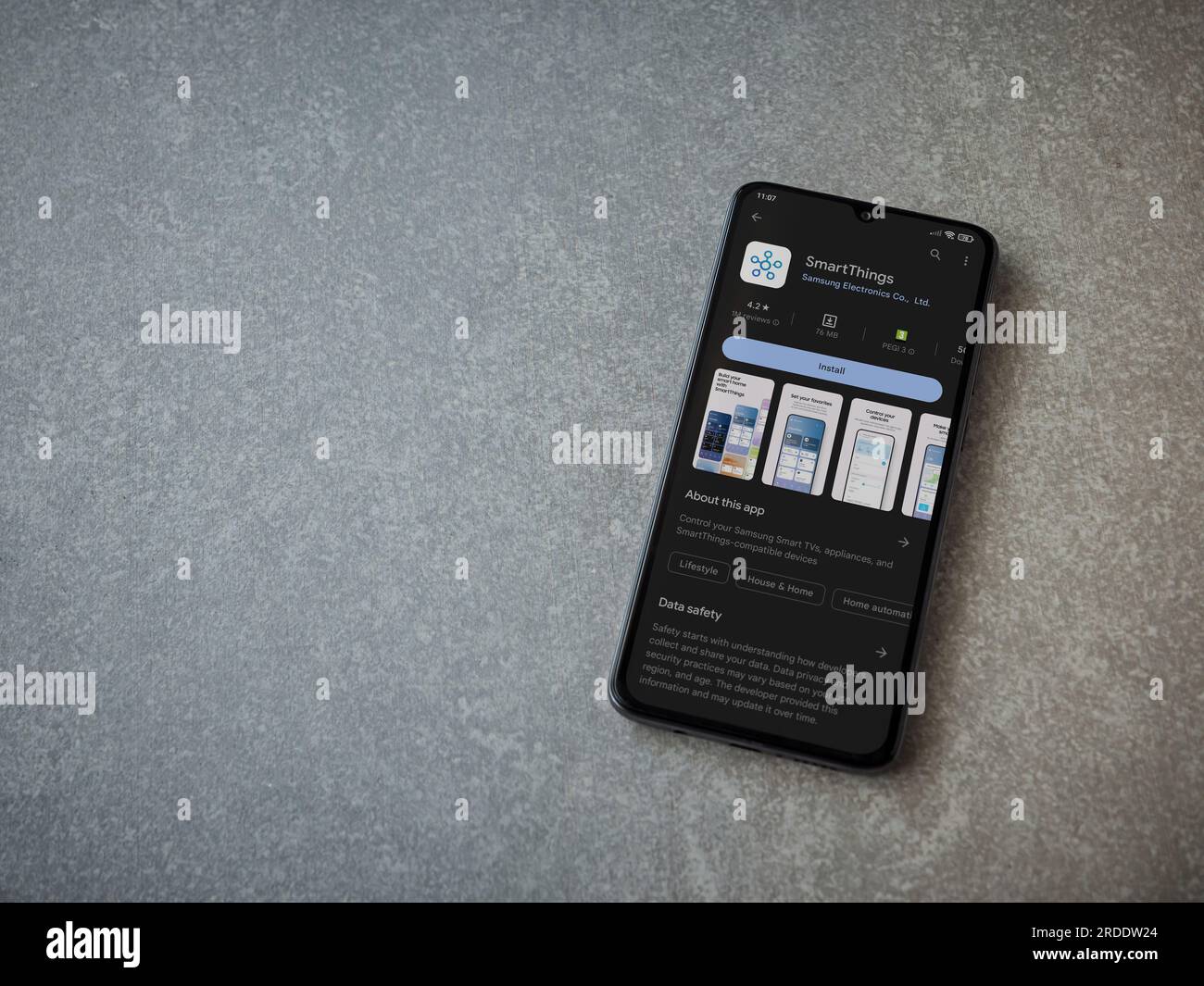 Lod, Israel - July 16,2023: Smartthings app play store page on ...