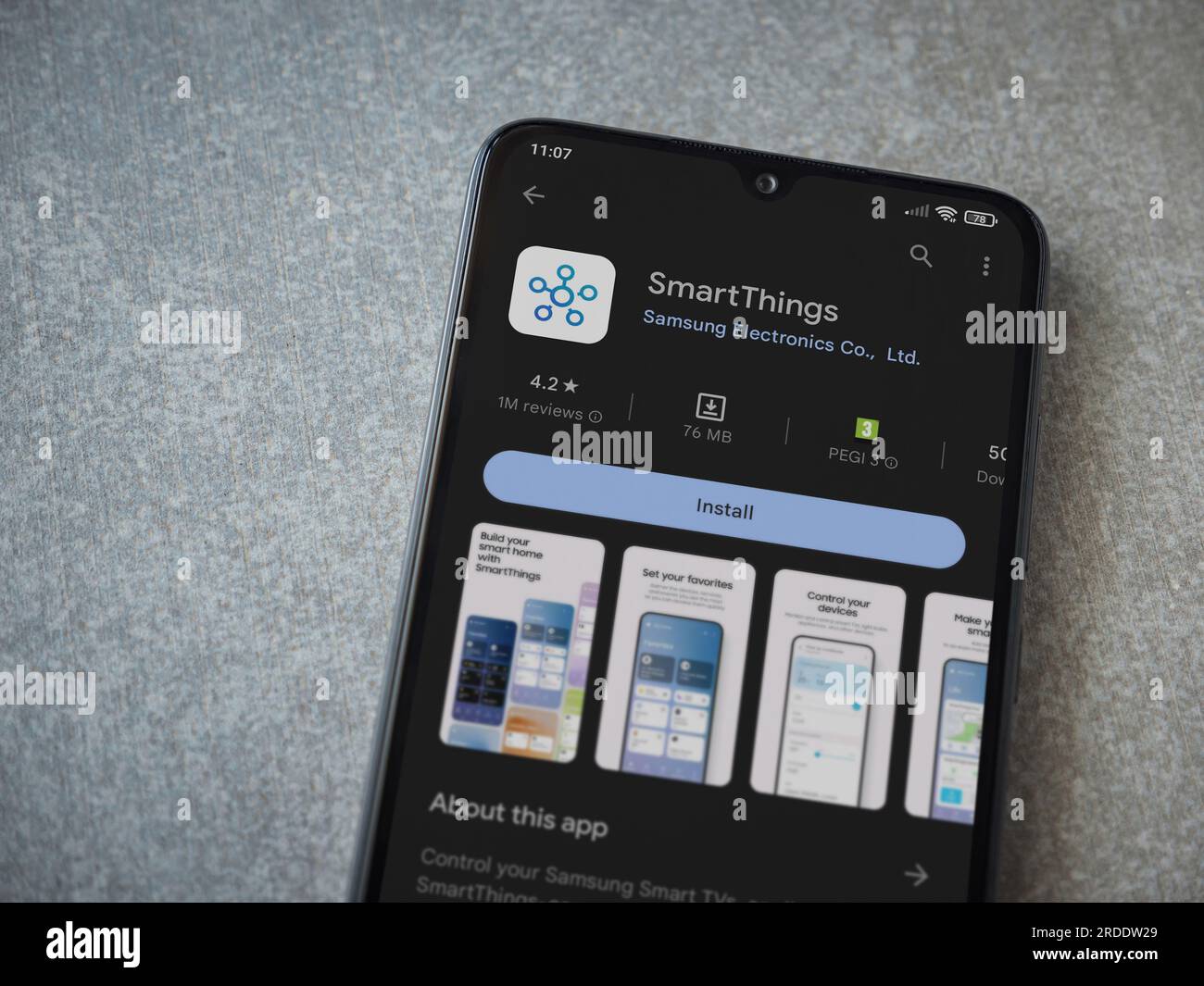 Lod, Israel - July 16,2023: Smartthings app play store page on ...