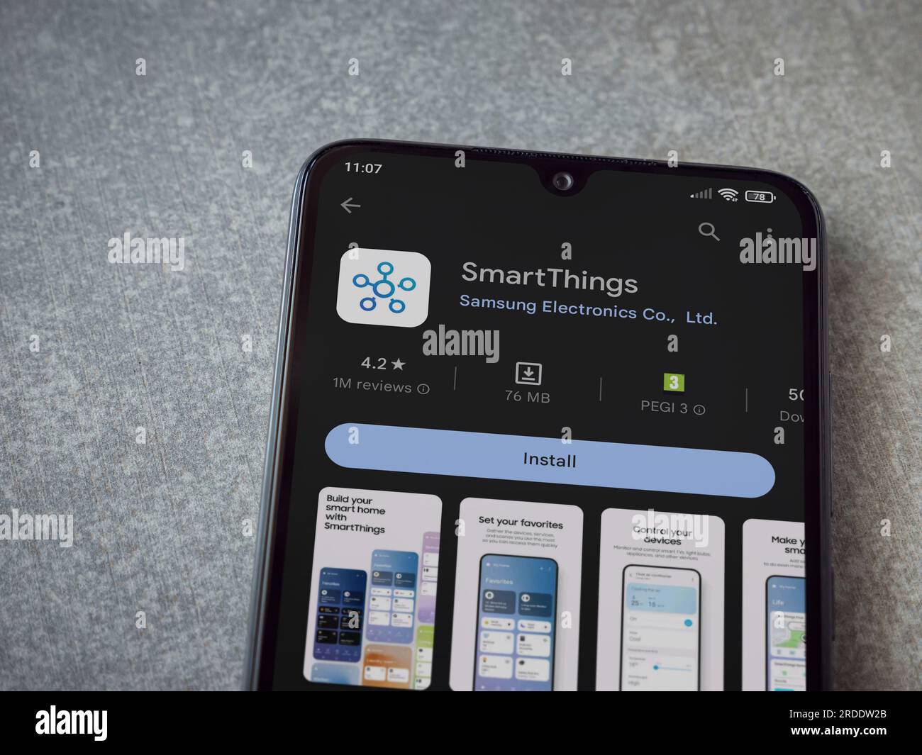 Lod, Israel - July 16,2023: Smartthings app play store page on ...