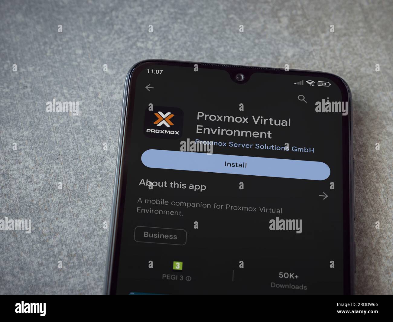 Lod, Israel - July 16,2023: Proxmox Virtual Environment app play store ...