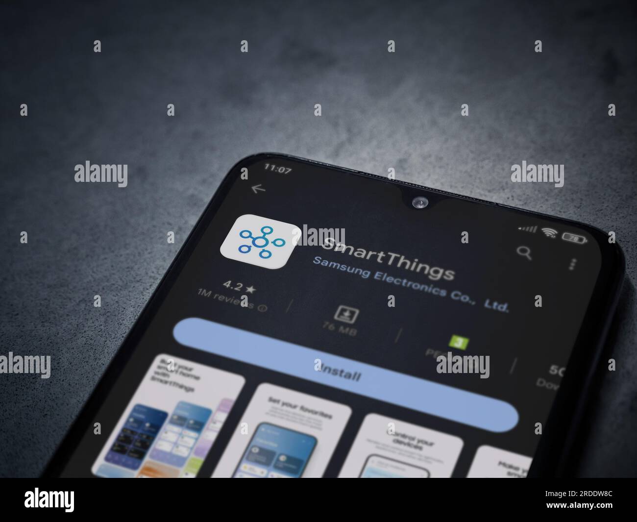 Lod, Israel - July 16,2023: Smartthings app play store page on ...