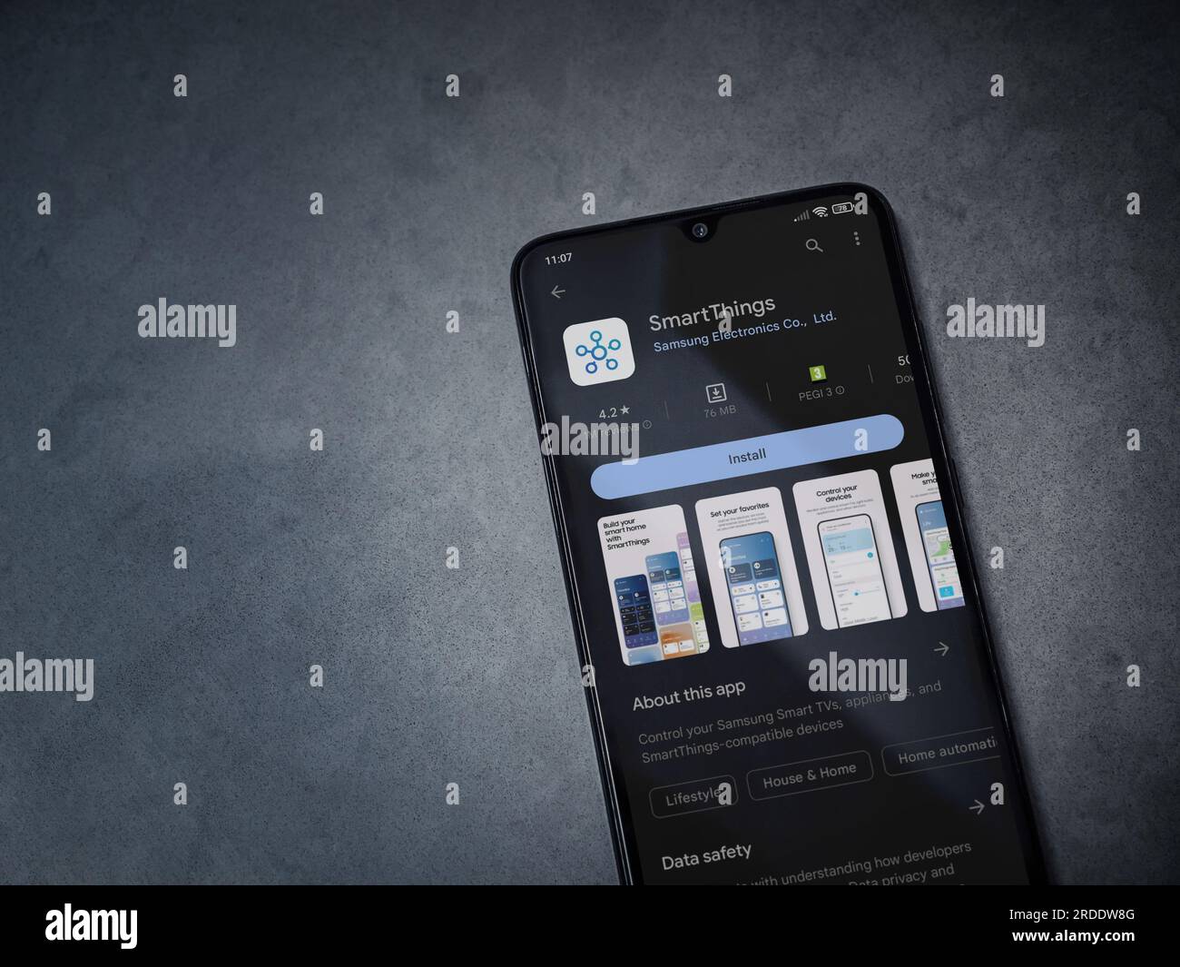 Lod, Israel - July 16,2023: Smartthings app play store page on ...