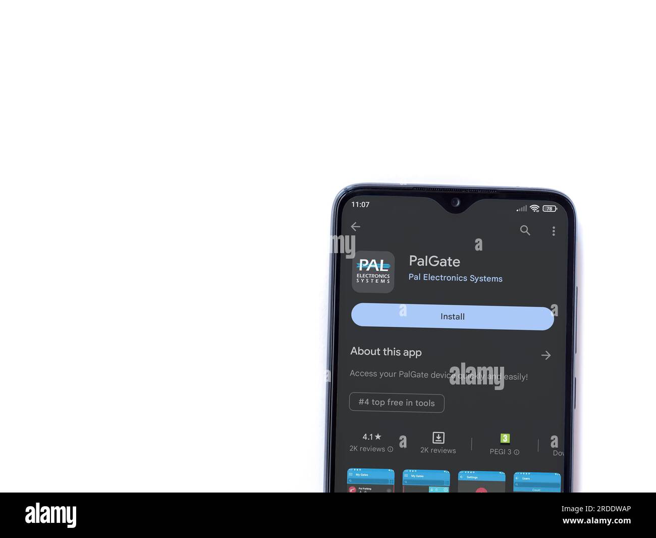 Lod, Israel - July 16,2023: PalGate app play store page on smartphone ...