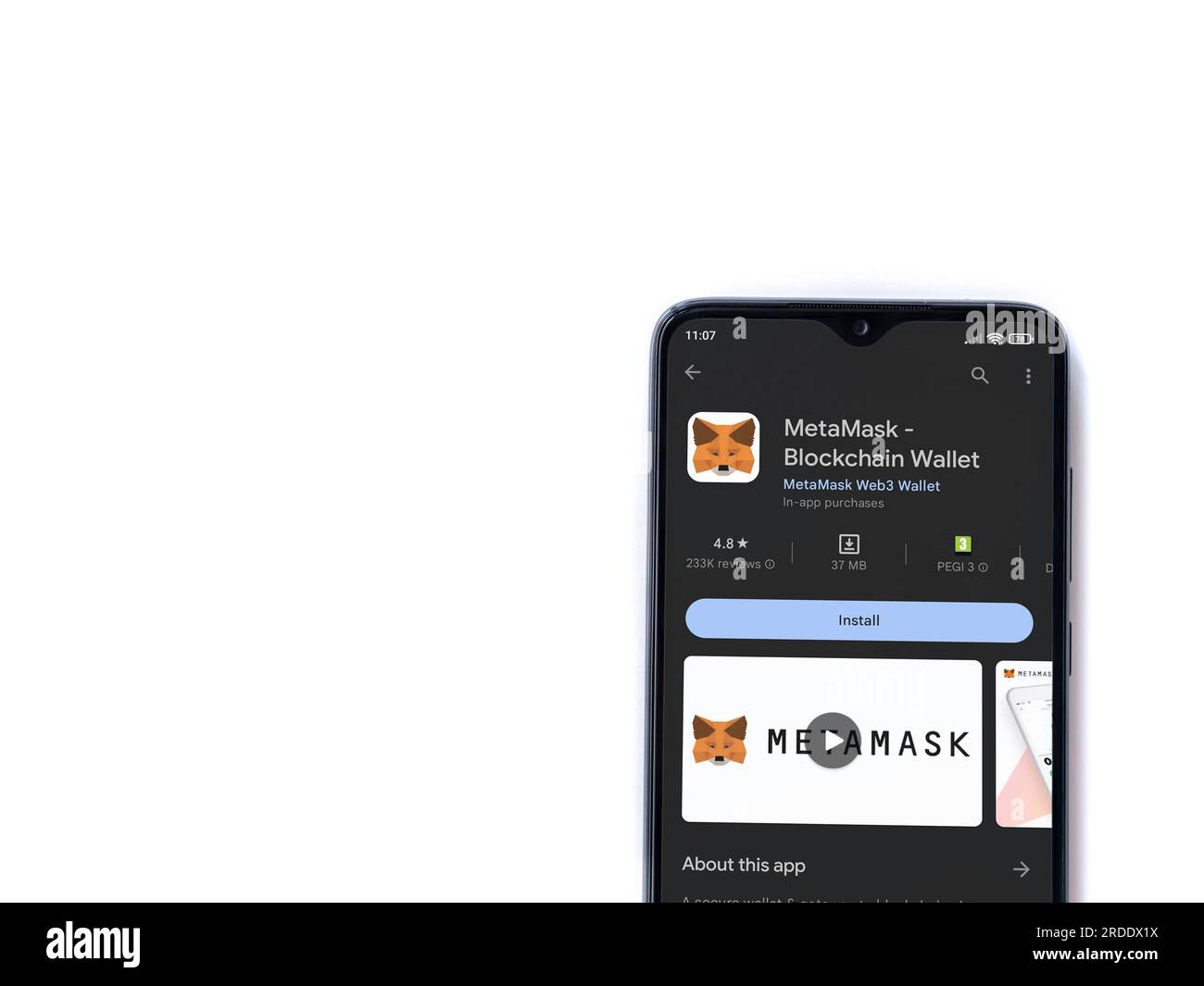Lod, Israel - July 16,2023: MetaMask app play store page on smartphone ...