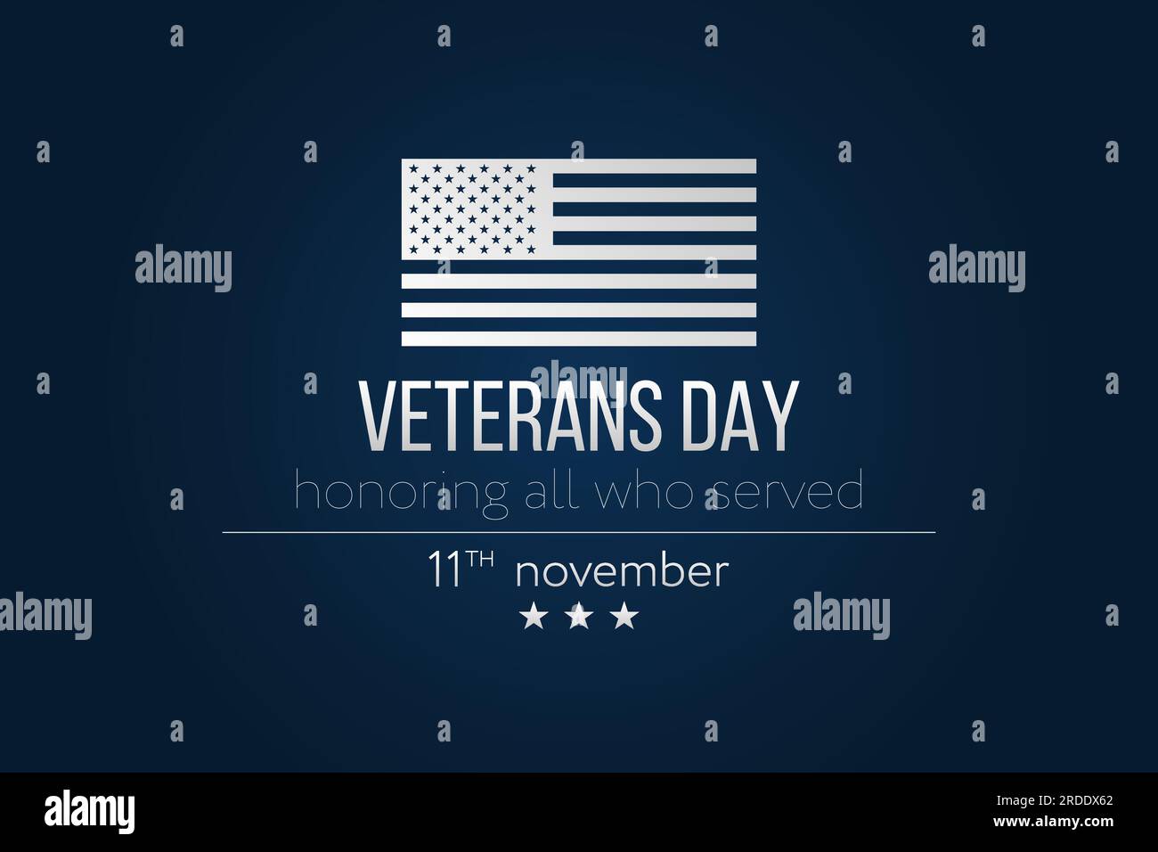 Veterans day simple greeting card with USA flag. Vector illustration ...