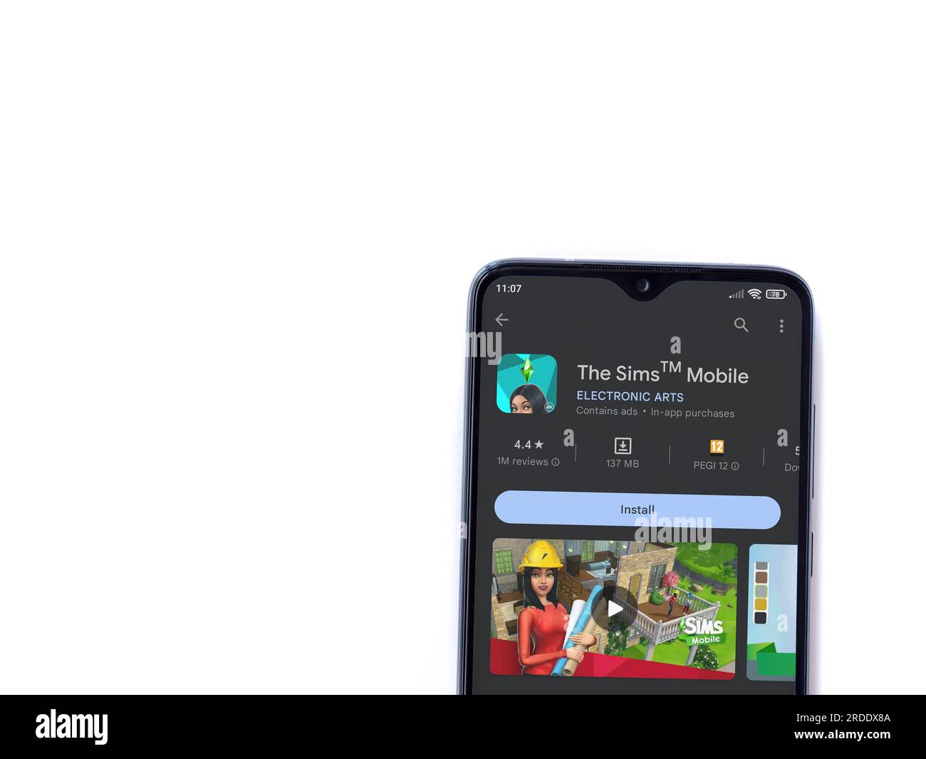 Lod, Israel - July 16,2023: The Sims Mobile app play store page on ...