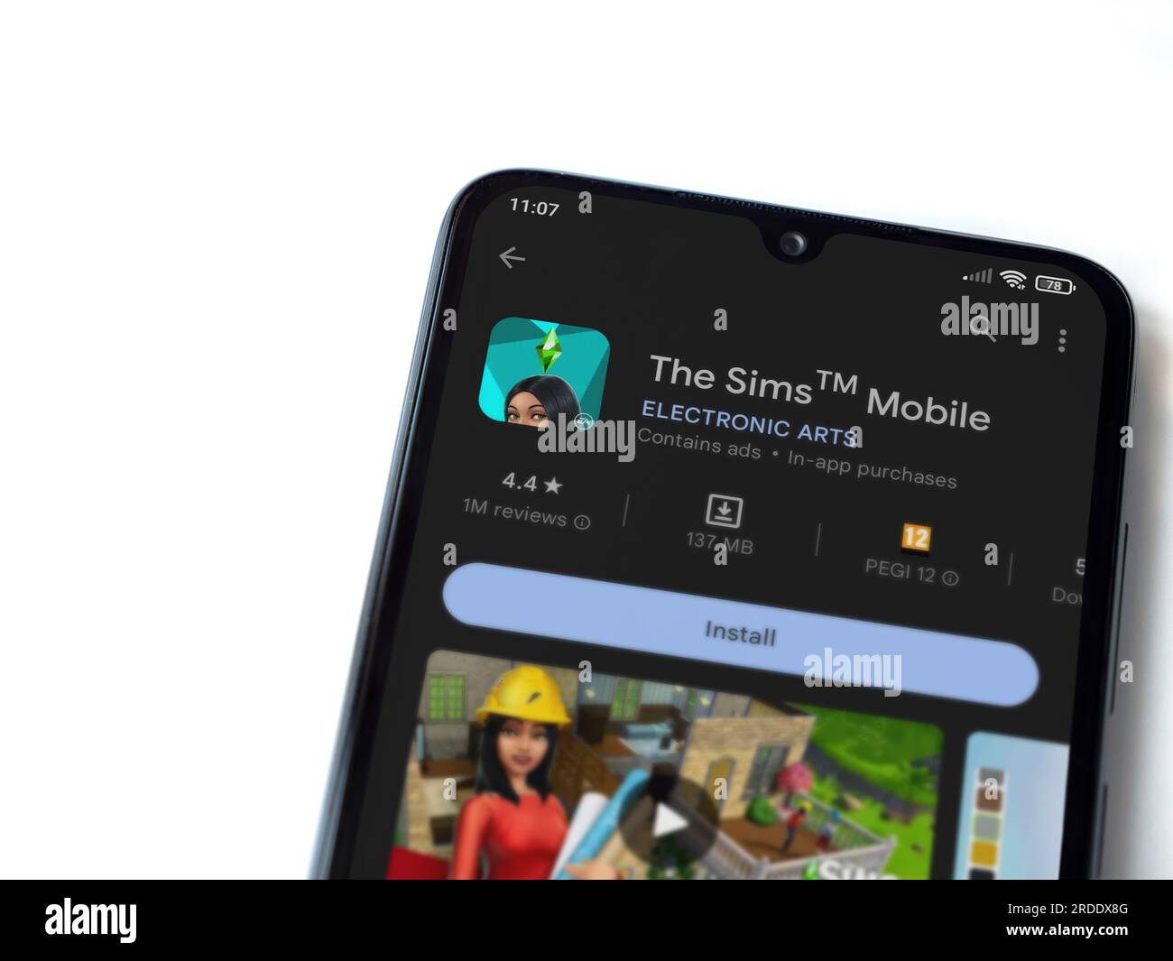 Lod, Israel - July 16,2023: The Sims Mobile app play store page on ...