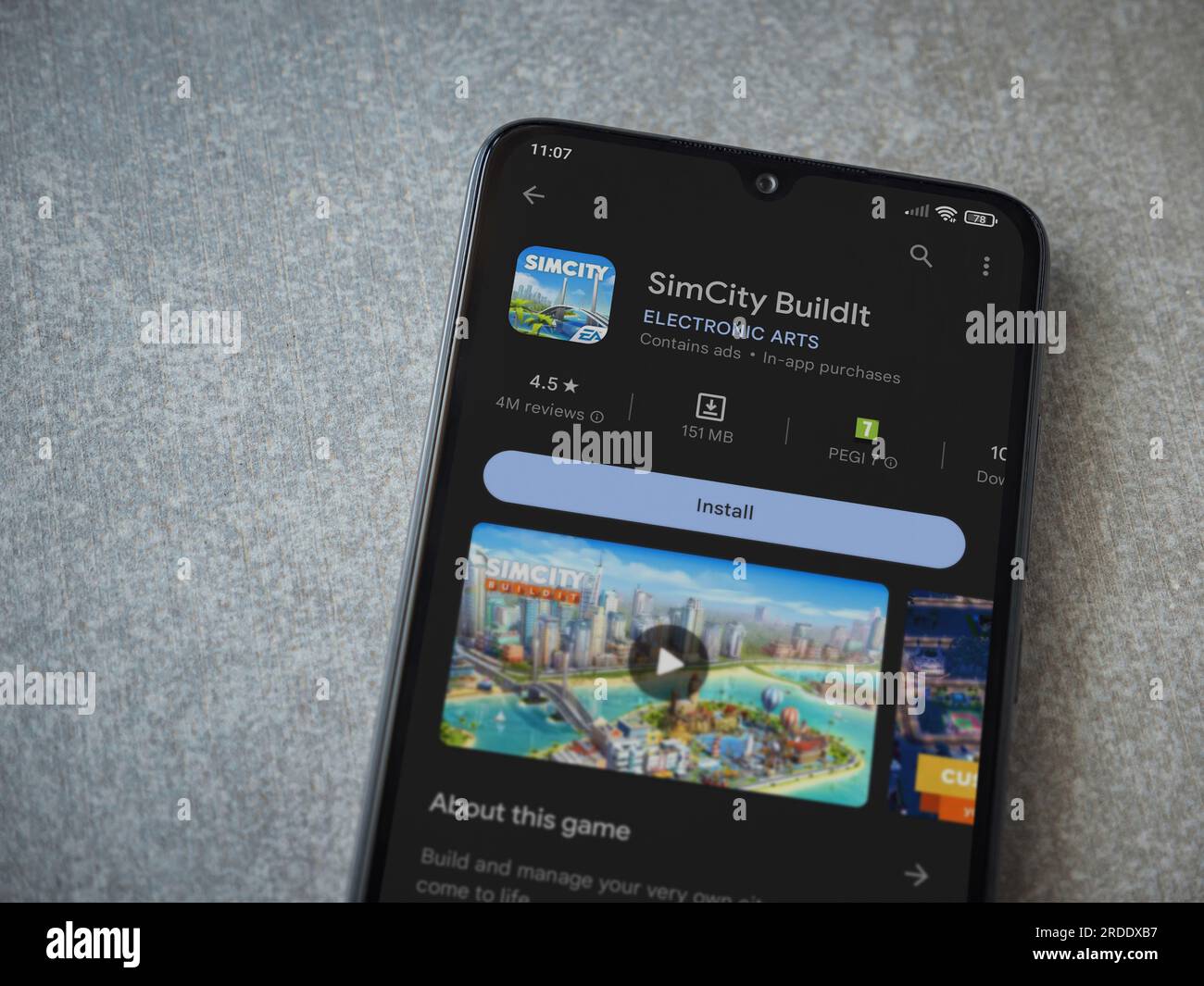 Lod, Israel - July 16,2023: SimCity BuildIt app play store page on ...