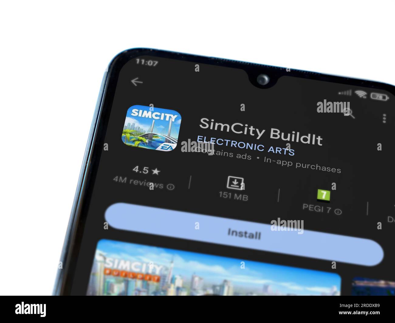 Lod, Israel - July 16,2023: SimCity BuildIt app play store page on ...