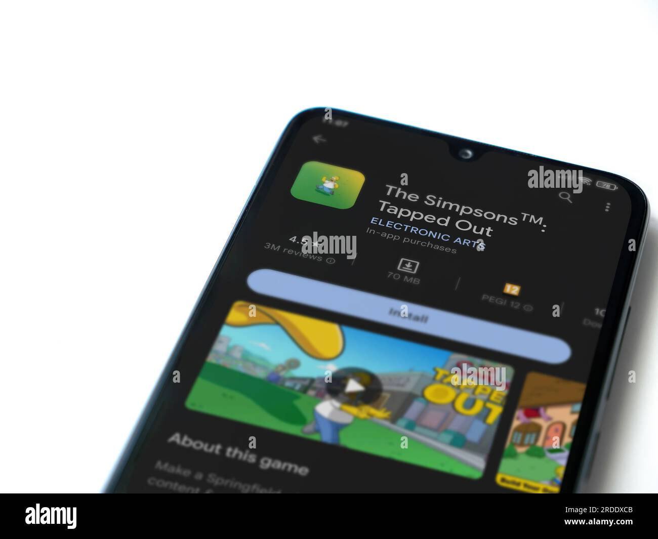 Lod, Israel - July 16,2023: The Simpsons Tapped Out app play store page ...