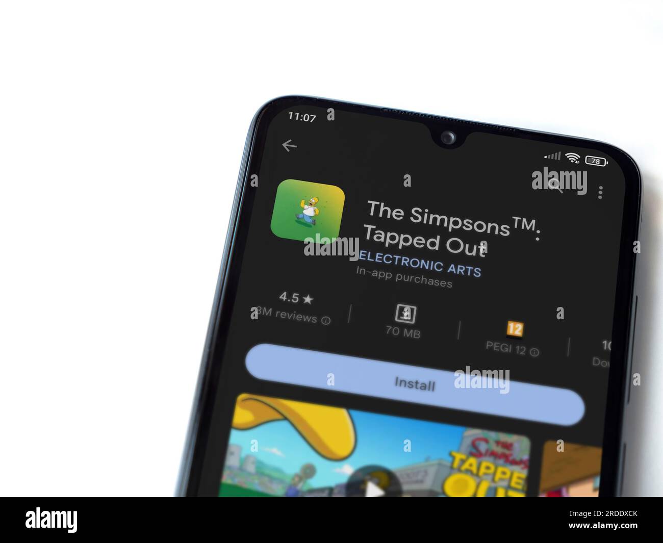 Lod, Israel - July 16,2023: The Simpsons Tapped Out app play store page ...