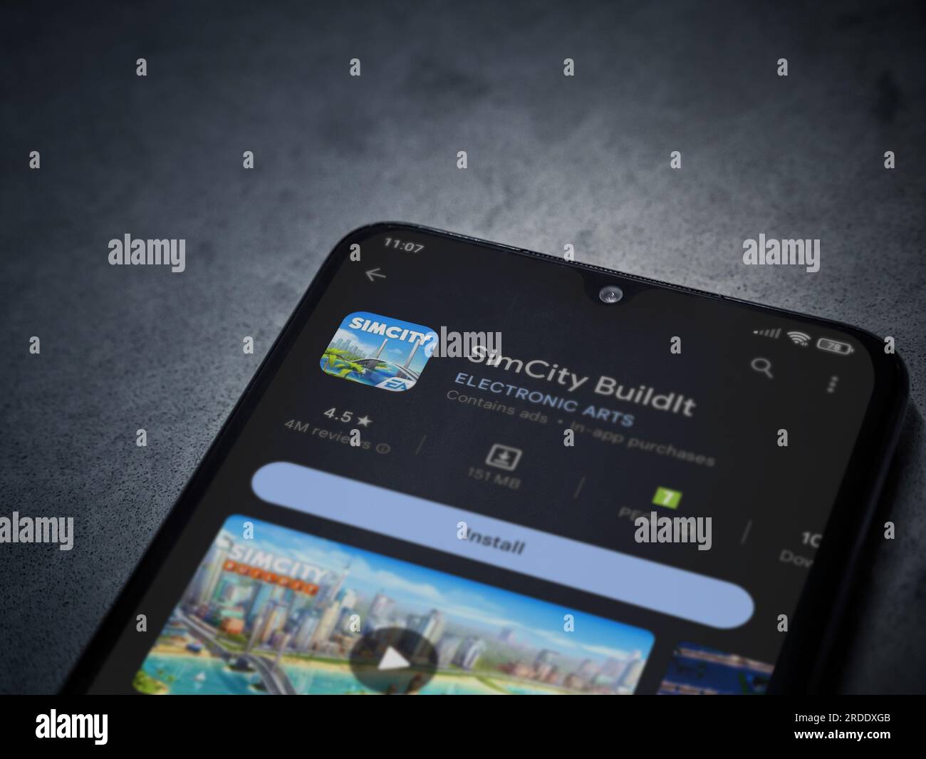 Lod, Israel - July 16,2023: SimCity BuildIt app play store page on ...