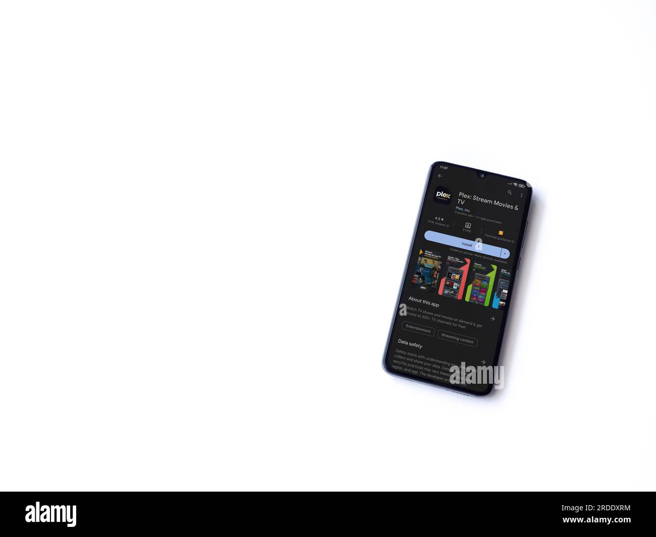 Lod, Israel - July 16,2023: Plex app play store page on smartphone on ...