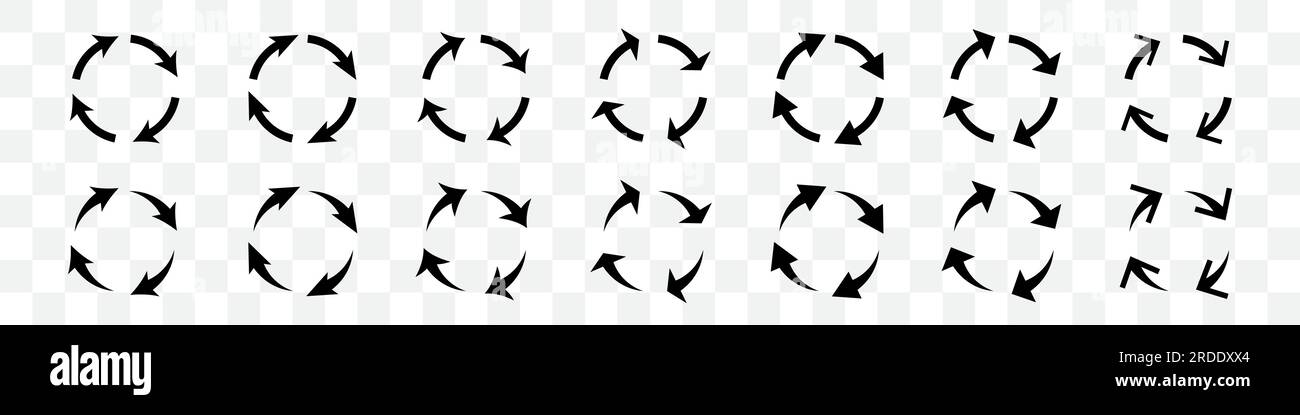 Set of black circle arrows on transparent background Stock Vector Image & Art - Alamy