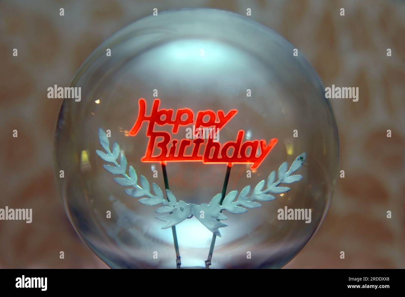 Unusual light bulb glows with the words "Happy Birthday Stock Photo - Alamy