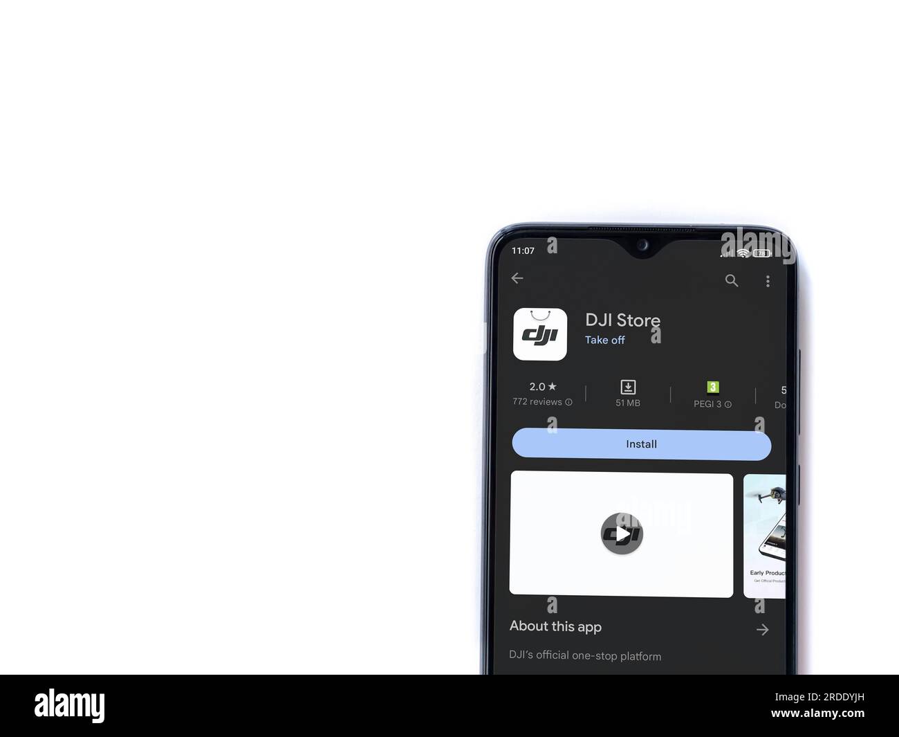 Lod, Israel - July 16,2023: DJI Store app play store page on smartphone ...